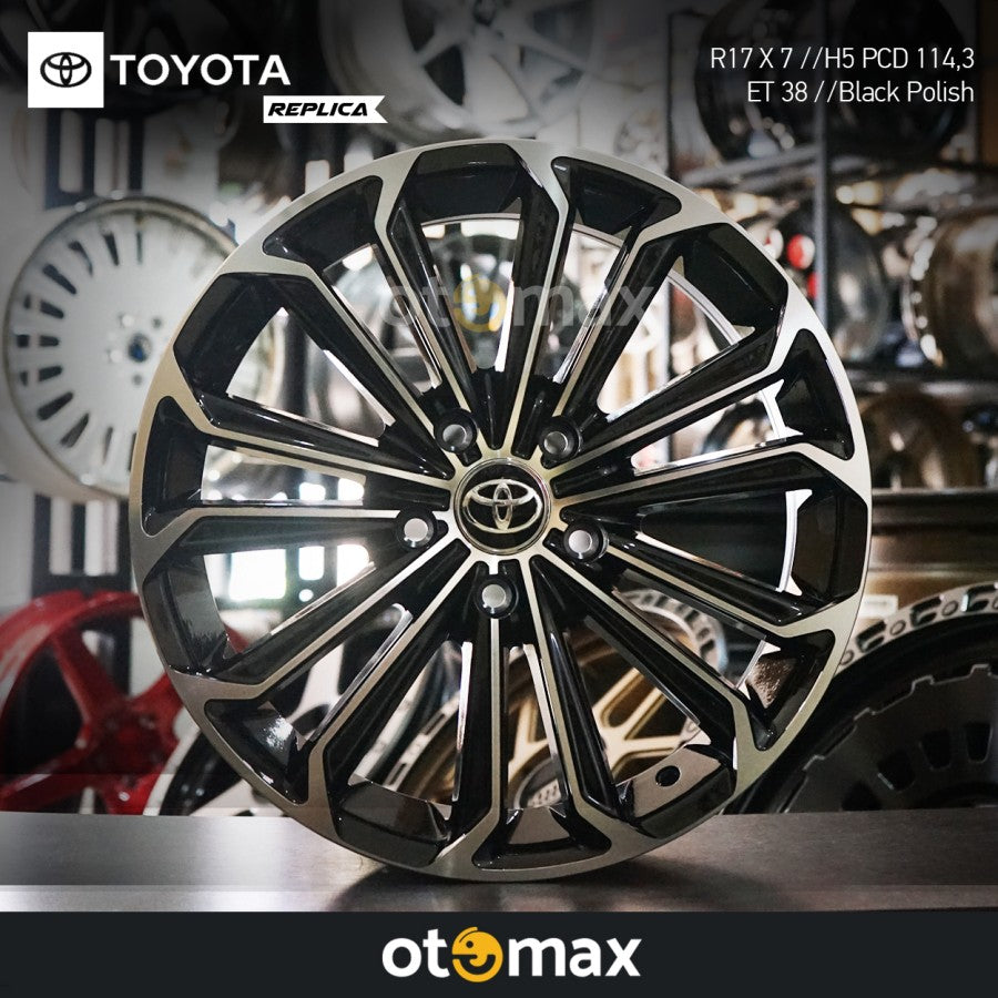 Upgrade Kendaraan Anda: Velg Mobil Toyota Altis Ring 17 H5 Black Polish – Otomax Store : Jual ...