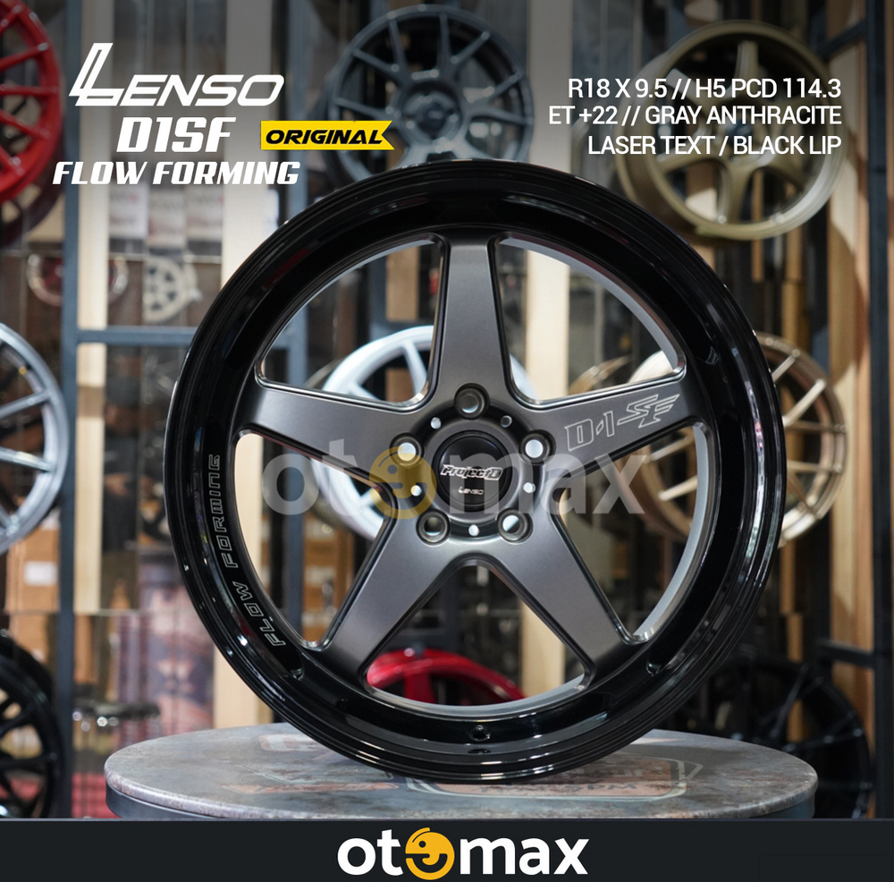 Velg Mobil Lenso D1 SF-LOW Original Ring 18 Gray Antharicite Laser Text/Black Lip|Otomax Store ...