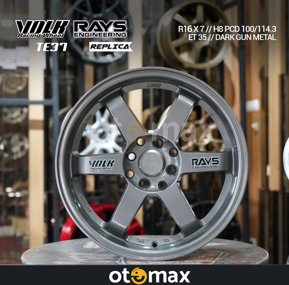 Velg Mobil Volk Rays Te37 Ring 16 H8 Gunmetal | Otomax Store – Otomax Store : Jual Velg Mobil ...