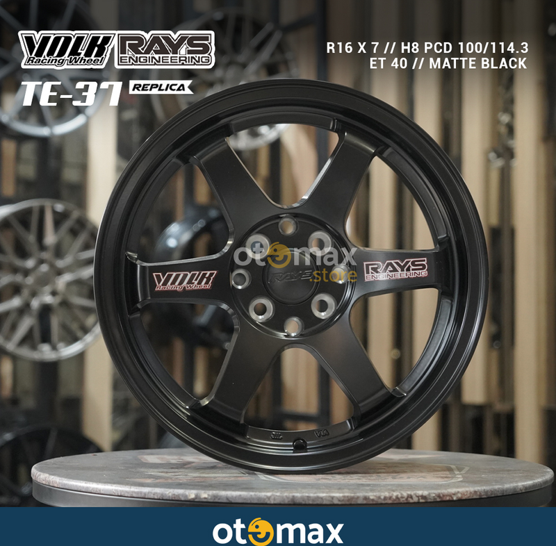Velg Mobil Volk Rays TE37 Ring 16 Matt Black | Otomax Store – Otomax Store : Jual Velg Mobil ...