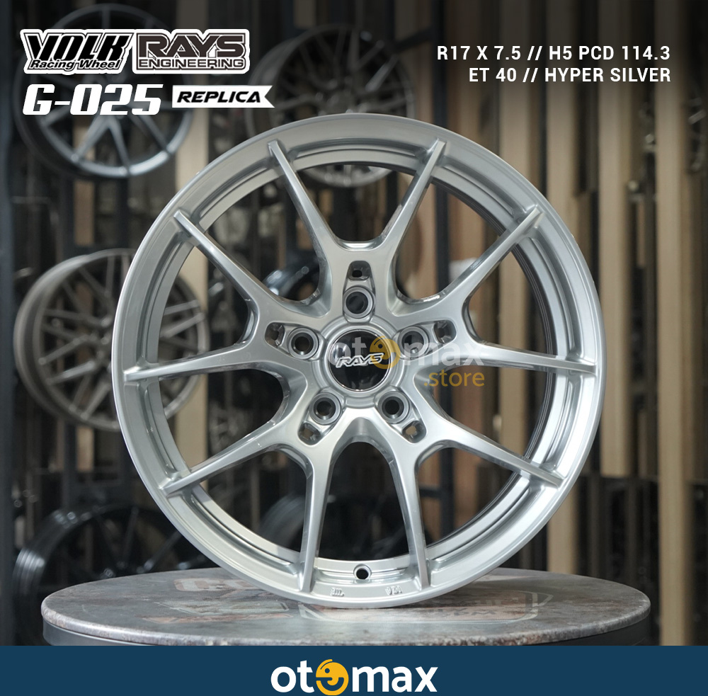 Velg Mobil Volk Rays G025 Ring 17 Hyper Silver | Otomax Store – Otomax Store : Jual Velg Mobil ...