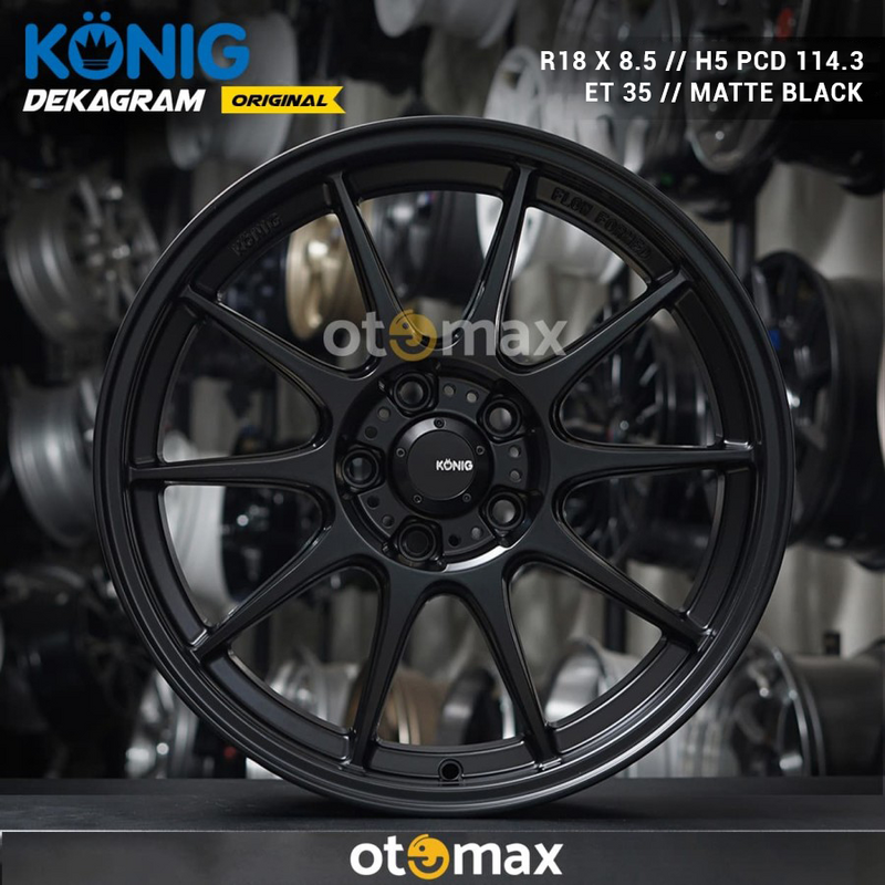 Velg Mobil Konig Dekagram Original Ring 18 Matte Black|Otomax Store – Otomax Store : Jual Velg ...