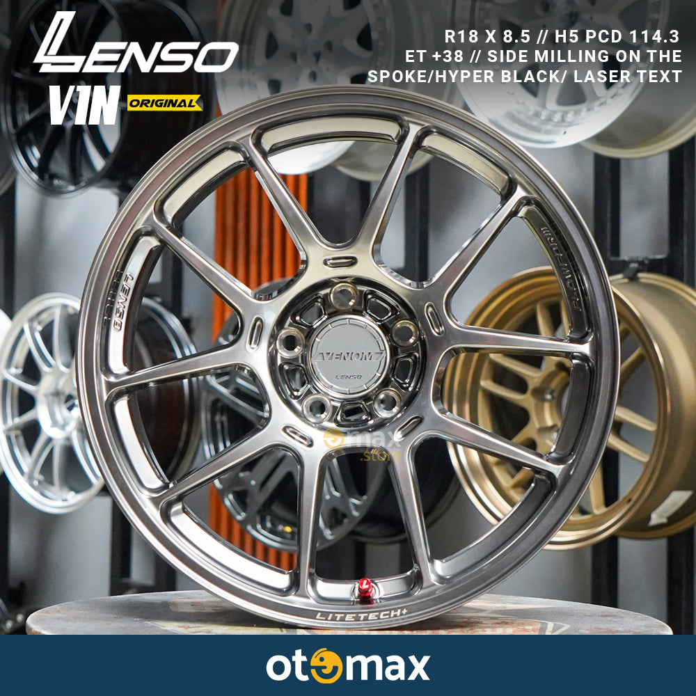 Velg Mobil Lenso V1N Original Ring 18 Hyper Black Laser Text | Otomax Store – Otomax Store ...