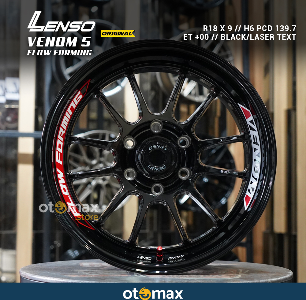 Velg Mobil Lenso Venom 5 Ring 18 Black Laser Text | Otomax Store – Otomax Store : Jual Velg ...