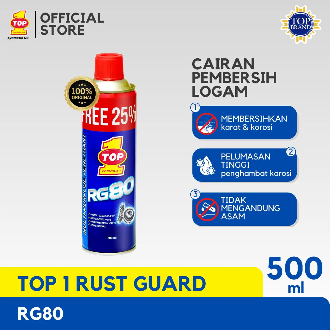 Spray Anti-Karat Top 1 RUST GUARD 80 500 ML untuk Semua Permukaan Metal – Otomax Store : Jual ...