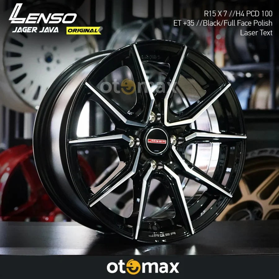 Velg Mobil Lenso Jager Java Ring 15 Black/Full Face Polish Laser Text|Otomax Store – Otomax ...