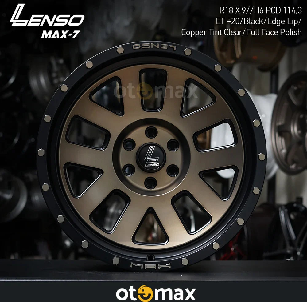 Velg Mobil Lenso Max 7 Ring 18 Black Edge Lip Copper Tint Clear Full Face Polish|Otomax Store ...
