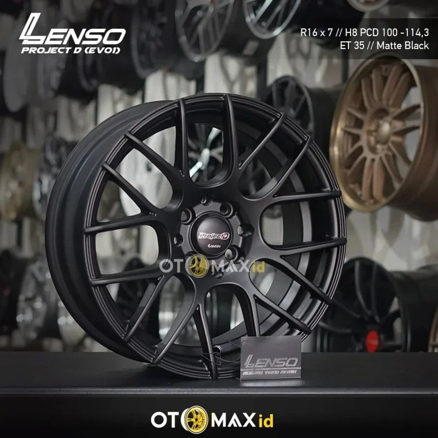 Velg Mobil Lenso Project D EVO 1 Ring 16 Matt Black|Otomax Store – Otomax Store : Jual Velg ...