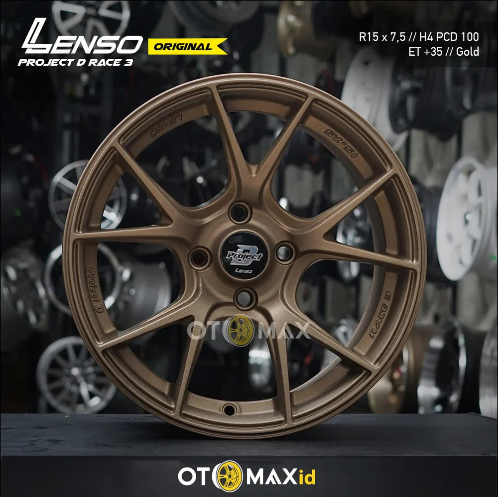Velg Mobil Lenso Project D Race 3 Ring 15 Gold}Otomax Store – Otomax Store : Jual Velg Mobil ...