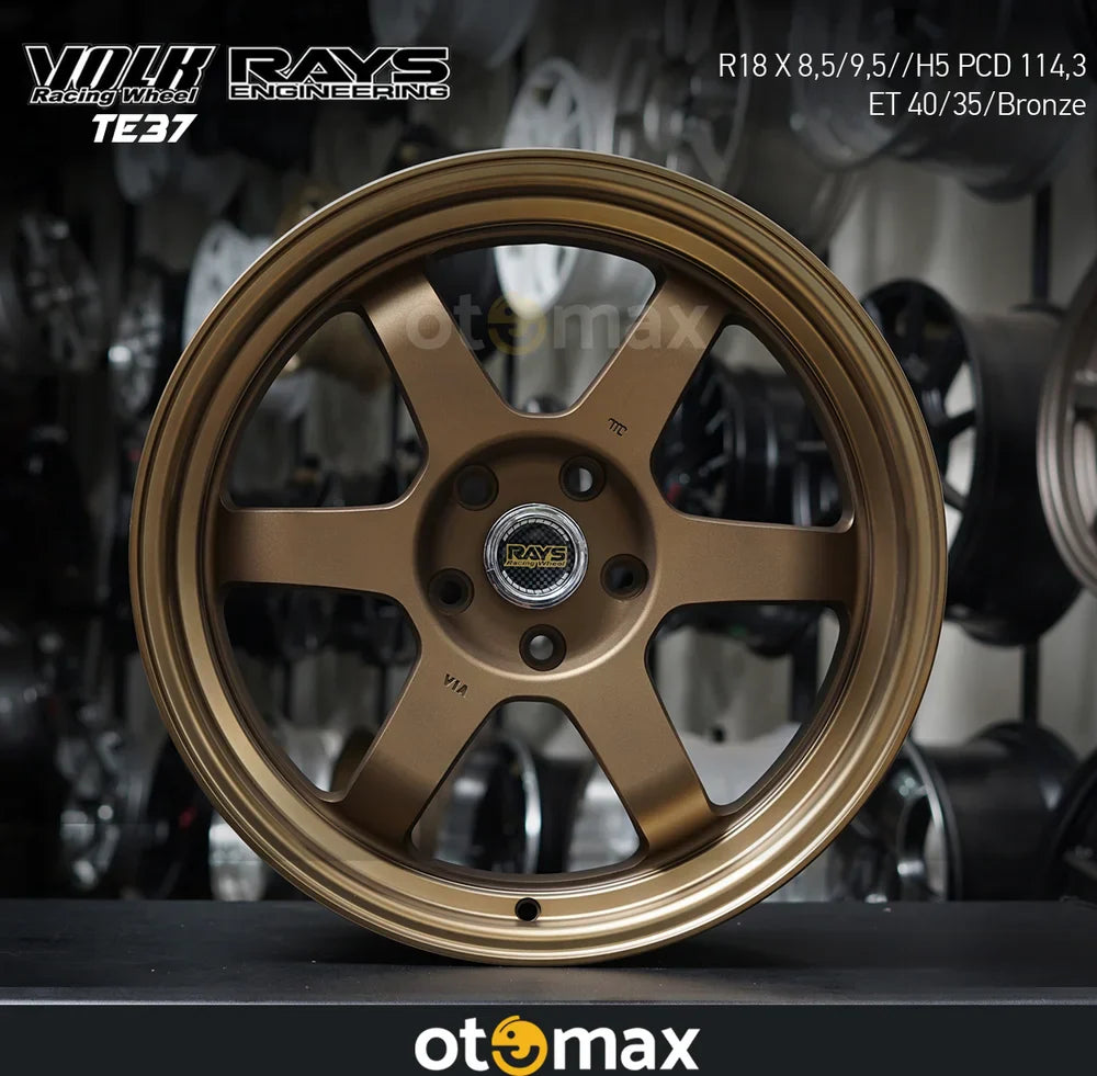 Desain Timeless Velg Mobil Rays TE37 1RA10 Ring 18 Bronze untuk Balap – Otomax Store : Jual Velg ...