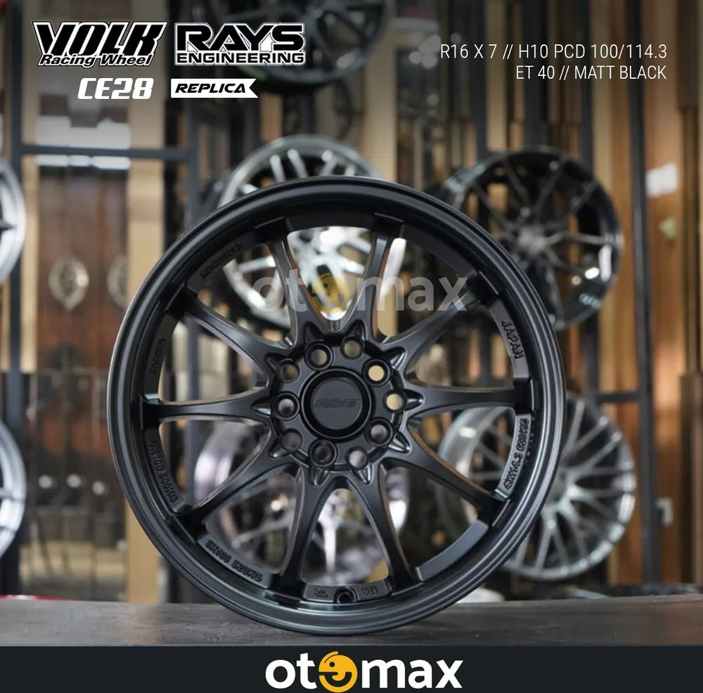 Velg Sporty Volk Rays CE28 16" H10 Matte Black - Desain Agresif | Rays – Otomax Store : Jual ...