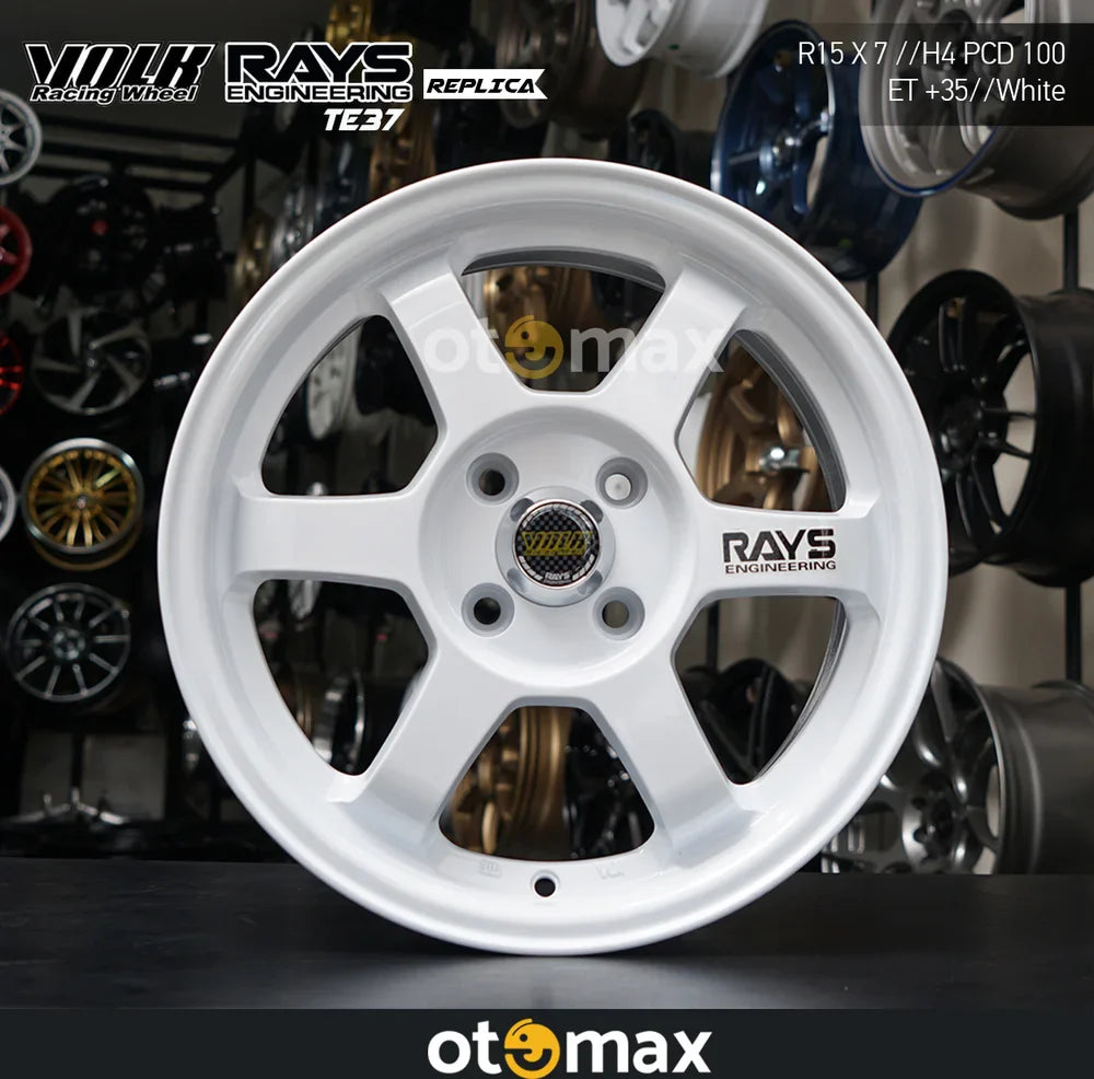 Velg Mobil Volk Rays TE37 JK1083 Ring 15 White | Otomax Store – Otomax Store : Jual Velg Mobil ...