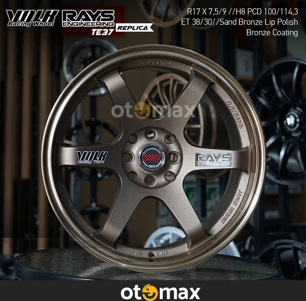 Velg Mobil Volk Rays TE37 Ring 17 H8 Sand Bronze Lip Polish Bronze Coating | Otomax Store ...