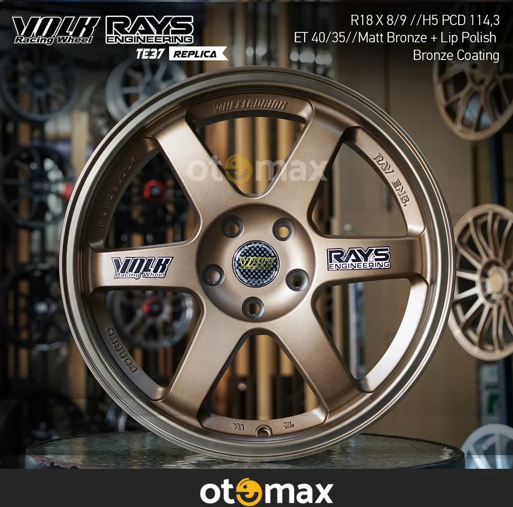 Velg Mobil Volk Rays TE37 Ring 18 Matt Bronze Lip Polish Bronze Coating | Otomax Store – Otomax ...