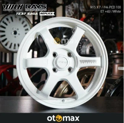Velg Mobil Volk Rays TE37 Saga Ring 15 H4 White | Otomax Store – Otomax Store : Jual Velg Mobil ...