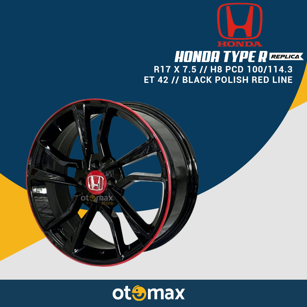 Velg Mobil Civic Type R Ring 17 H8 red line – Otomax Store : Jual Velg ...