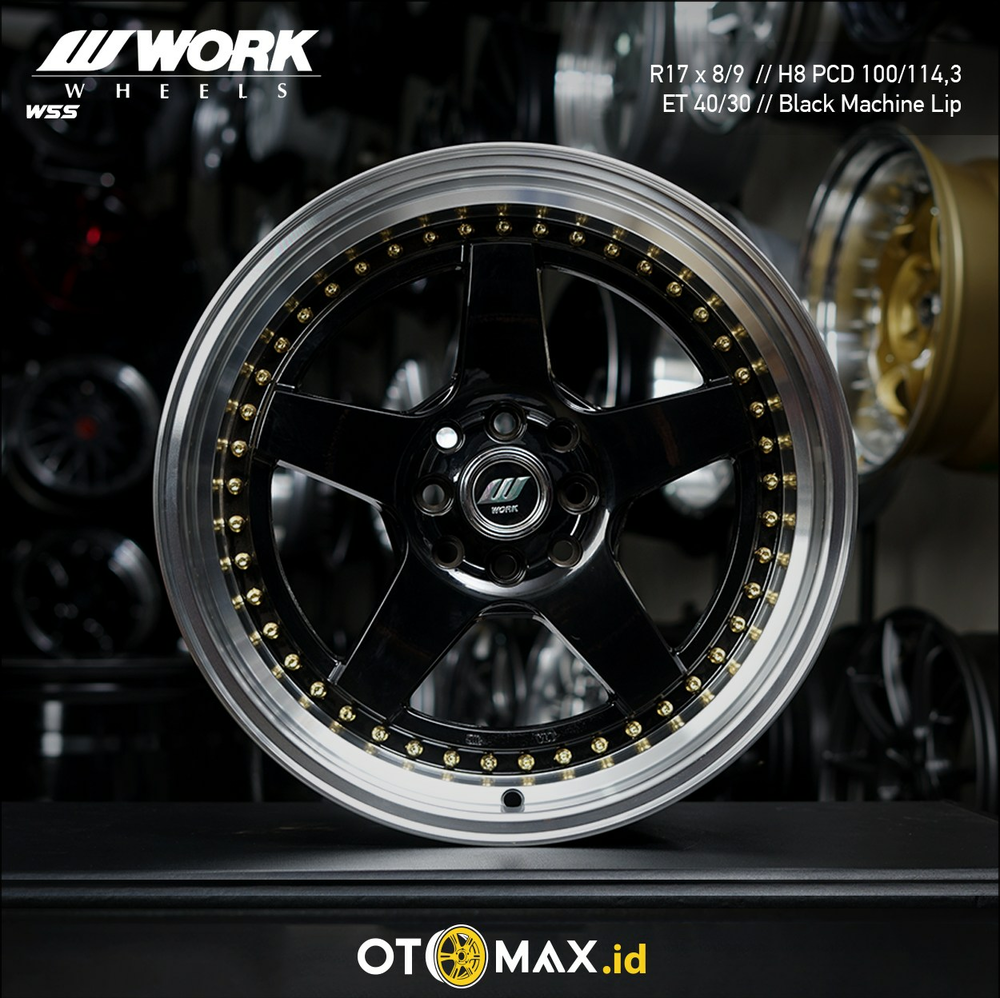 Velg Mobil Work (W5S) Ring 17 Black Machine Lip | Otomax Store – Otomax ...