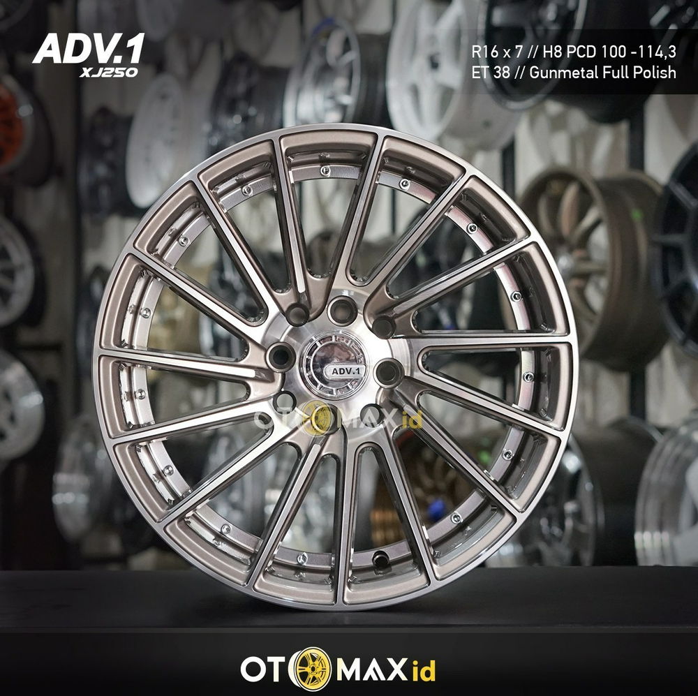 Velg Mobil ADV-1 XJ250 Ring 16 Gunmetal Full Polish Polish Undercut ...
