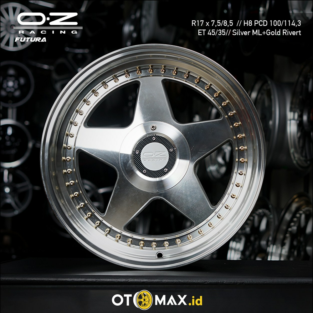 Velg Mobil Oz Futura Ring 17 Silver ML Gold Rivert | Otomax Store ...