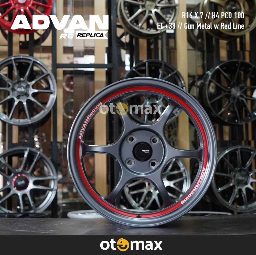 Velg Mobil Advan Racing RG1 Ring 16 Gunmetal W Red Line | Otomax Store ...