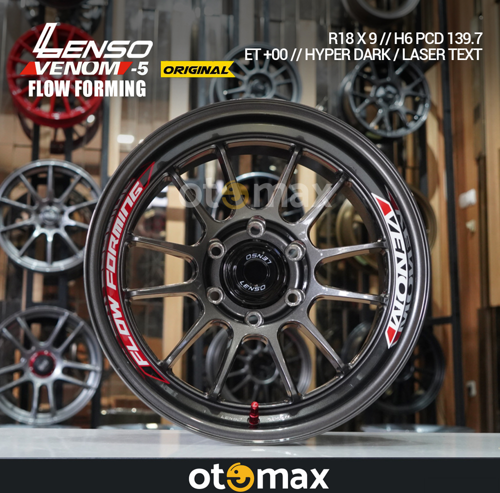 Velg Mobil Lenso Venom 5 Ring 18 Hyper Dark Laser Text|Otomax store – Otomax Store : Jual Velg ...