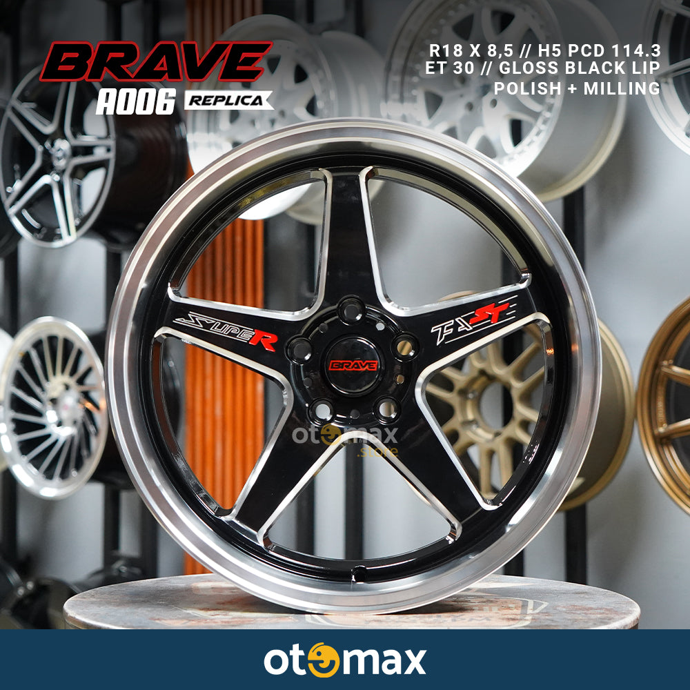 Jual Velg Mobil Brave A006 Ring 18 Gloss Black Lip Polish Termurah 2024 ...