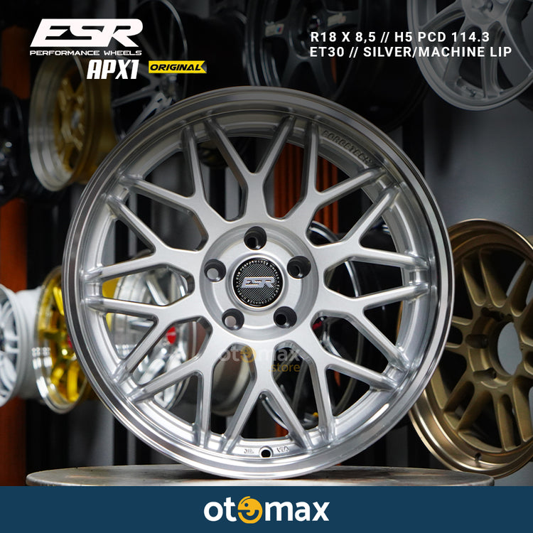 Velg Mobil ESR APX1 Original Ring 18 Silver Machine Lip – Otomax Store ...