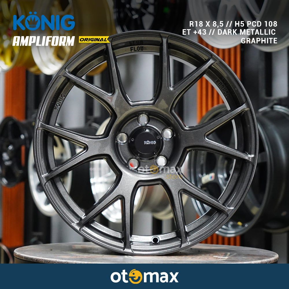 Velg Mobil Konig Ampliform Original Ring 18 ET 43 Dark Metallic Graphi ...