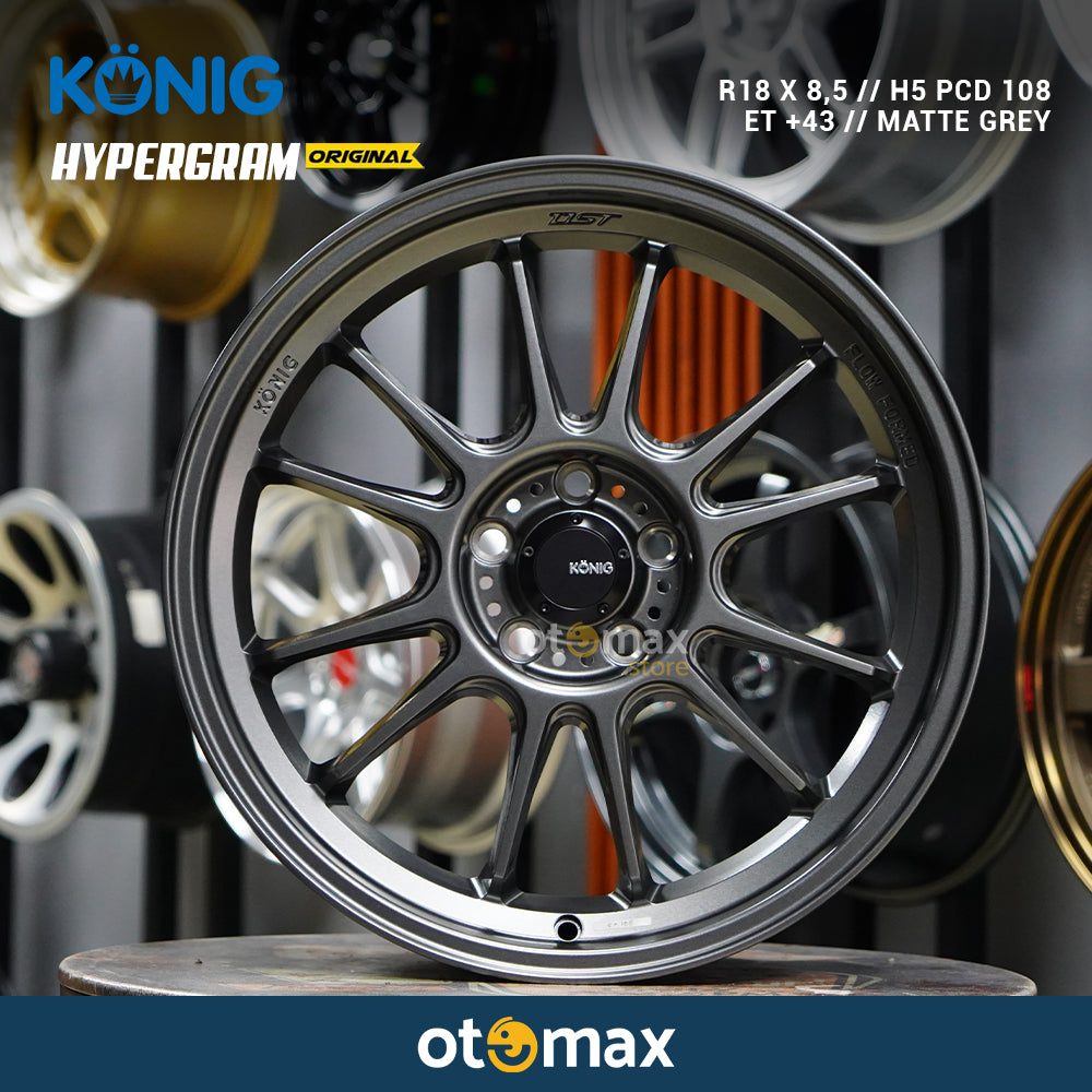 Velg Mobil Konig Hypergram Original Ring 18 Matte Grey – Otomax Store ...