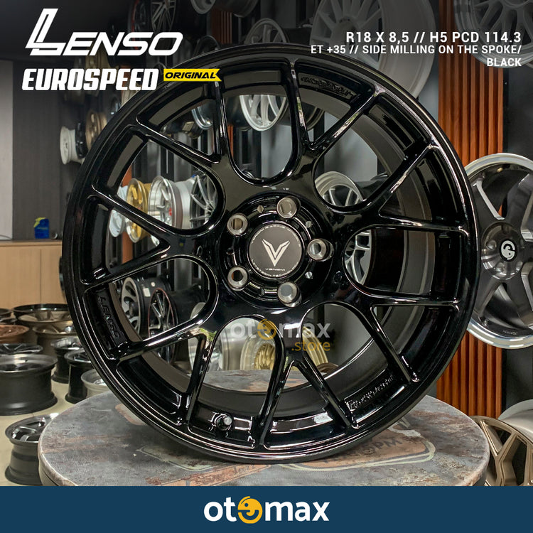 Velg Mobil Lenso Eurospeed Ring 18 Side Milling On The Spoke/Black – Otomax Store : Jual Velg ...
