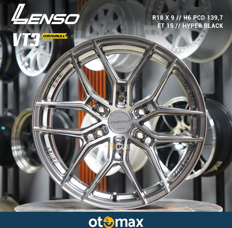 Velg Mobil Lenso Venom VT3 Original Ring 18 Hyper Black|Otomax Store ...