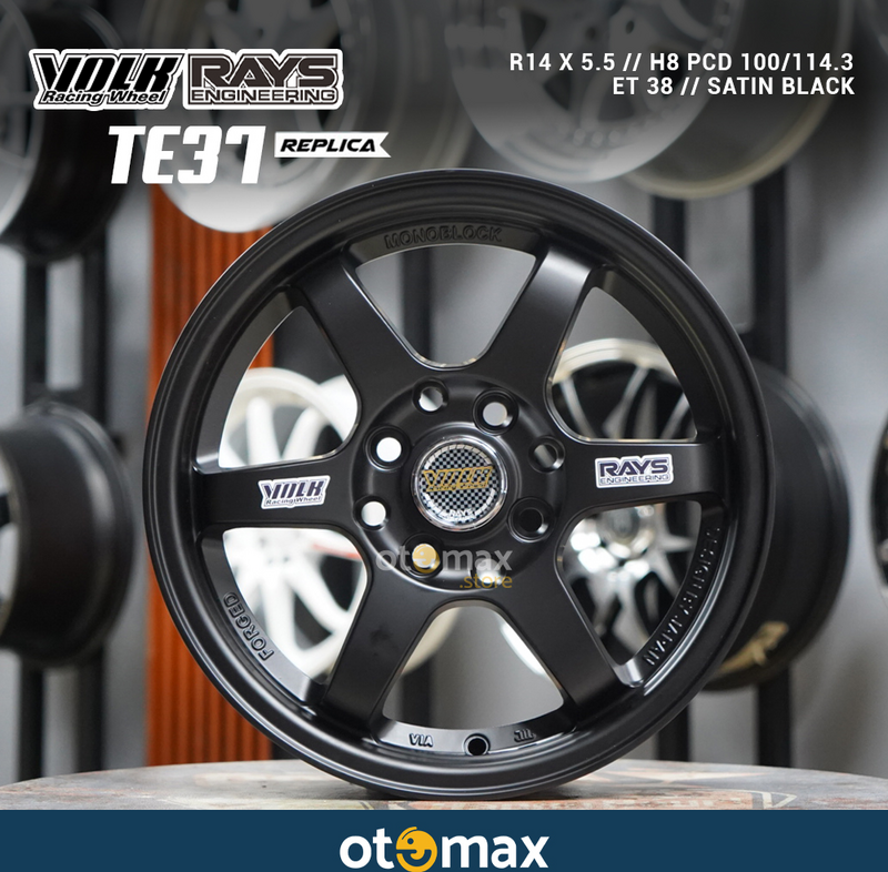 Velg Mobil Volk Rays TE37 619 Ring 14 Satin Black | Otomax Store ...