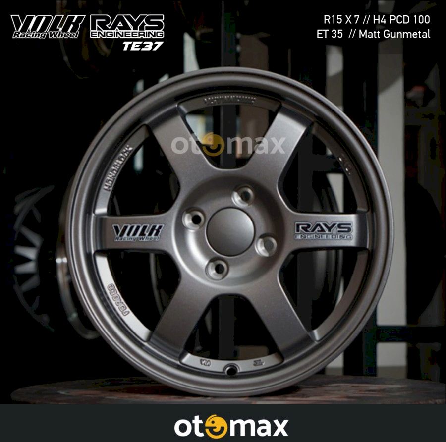 Velg Mobil Volk Rays TE37 Ring 15 Matt Gunmetal | Otomax Store – Otomax Store : Jual Velg Mobil ...