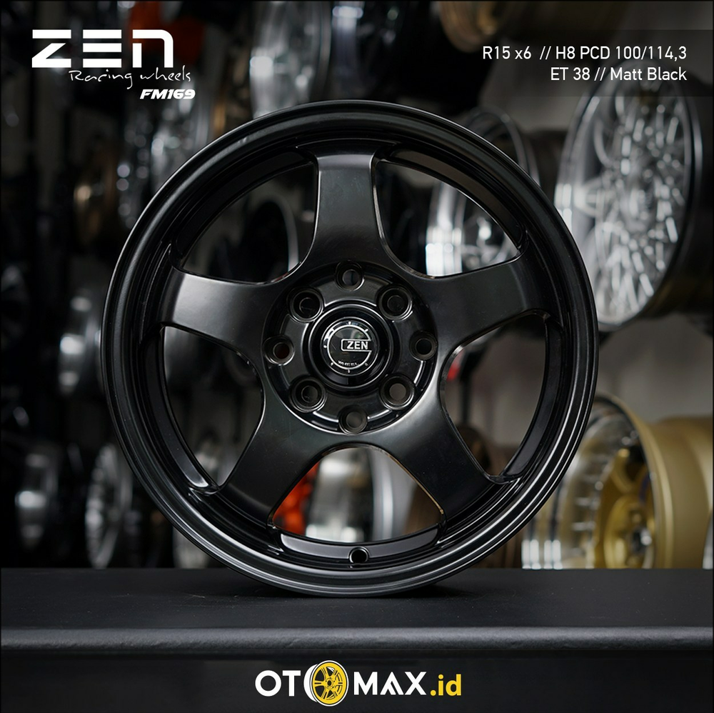 Velg ZEN FM169 15" Matt Black - Sporty & Minimalis untuk Mobil Anda ...