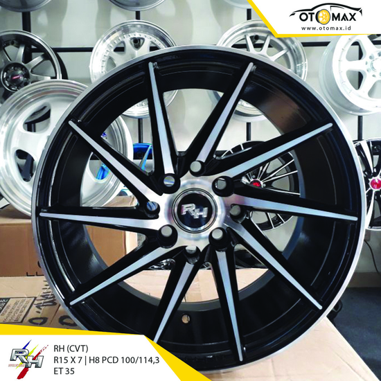 Velg Mobil Ring 15 Black MF - Elegan & Ringan oleh RH Wheels – Otomax ...