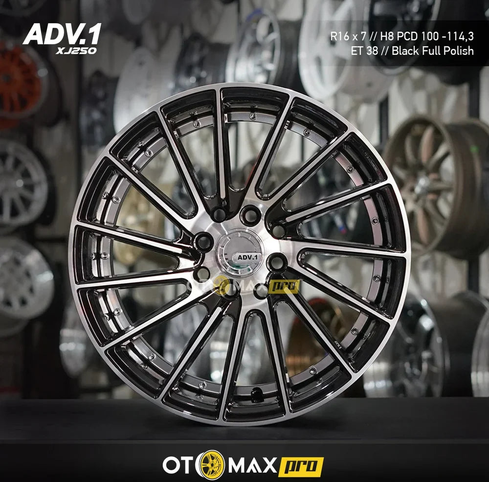 Velg Mobil ADV-1 XJ250 Ring 16 Black Full Polish Polish Undercut ...