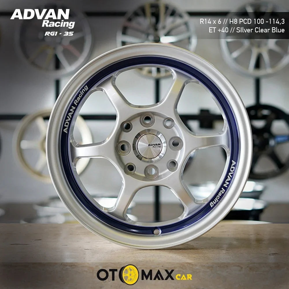 Velg Mobil Advan Racing RG1-35 Ring 14 Silver Clear Blue | Otomax Store ...
