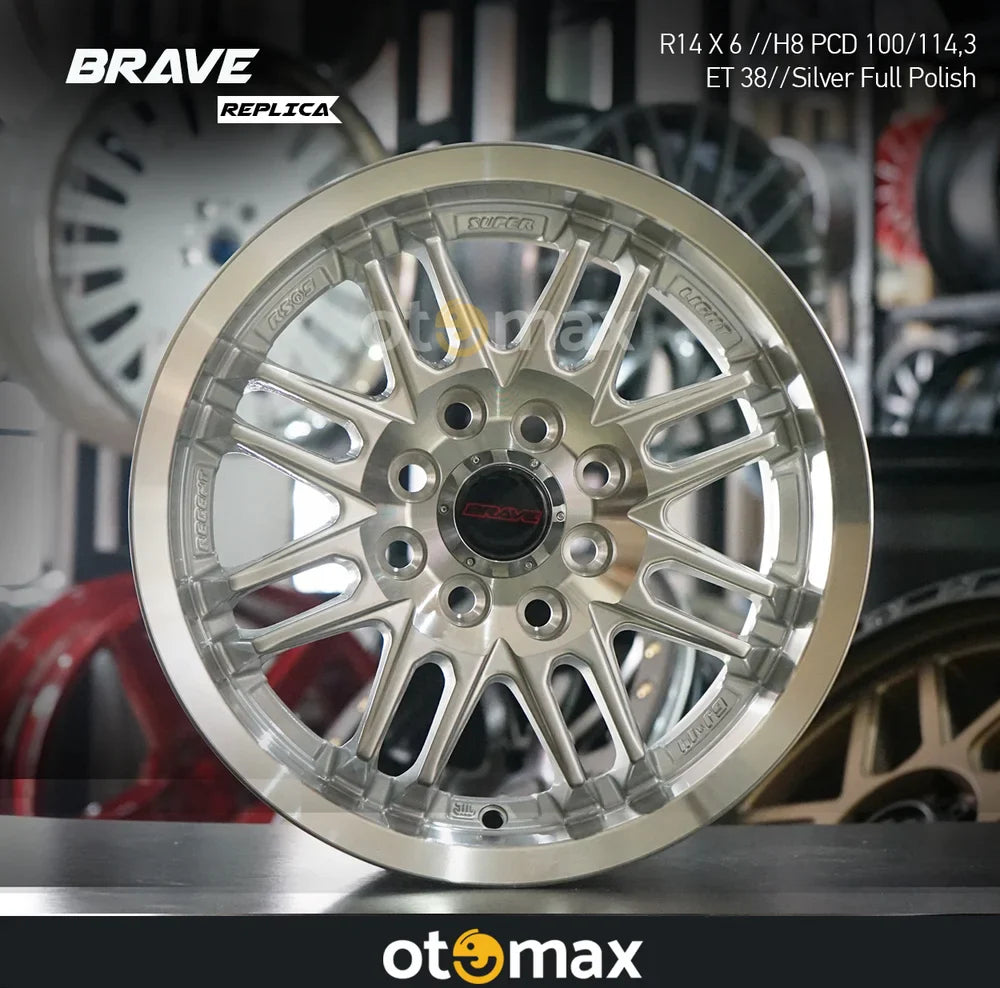 Brave 052 Silver Full Polish Ring 14 - Velg Mobil untuk Performa ...