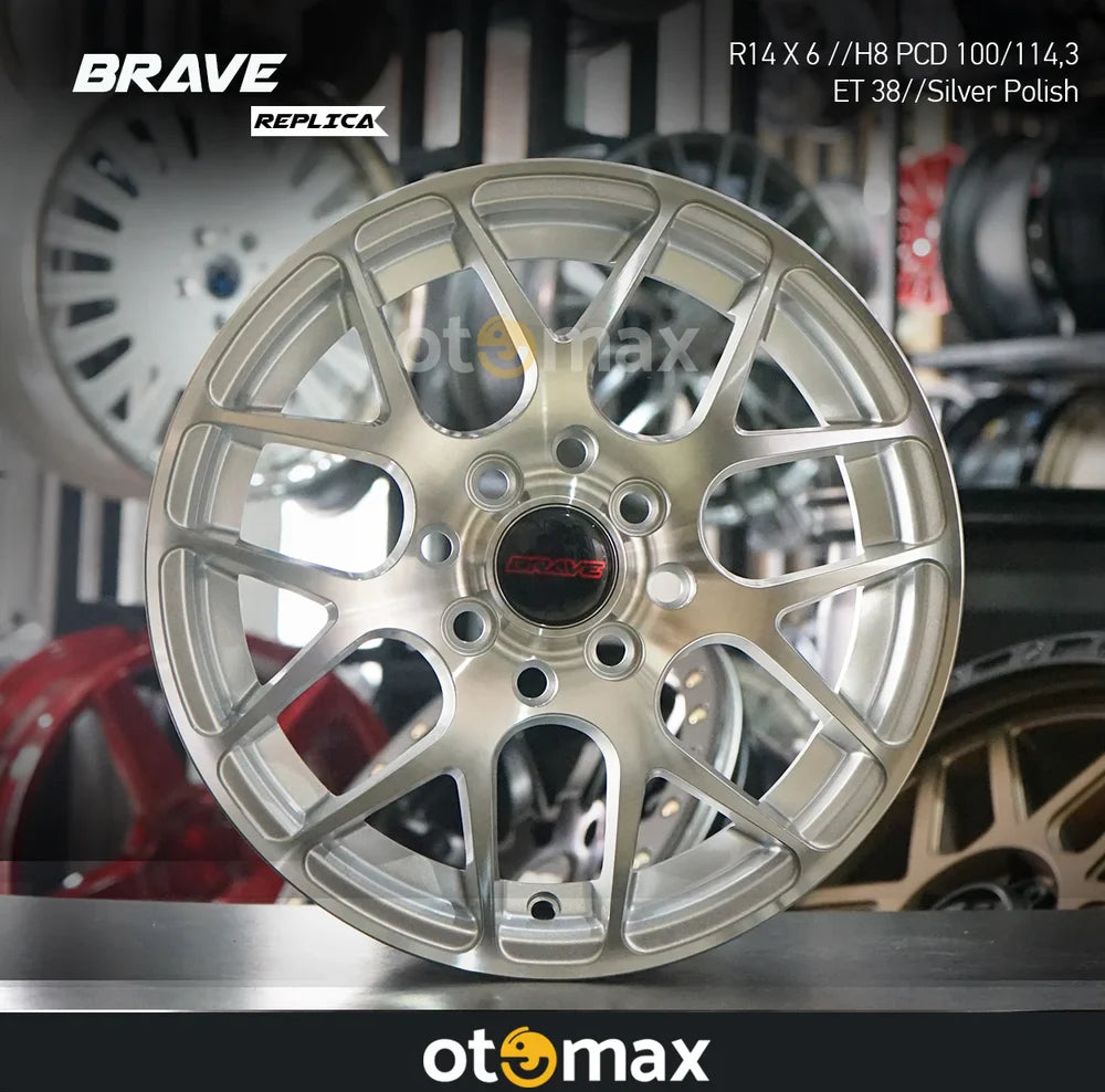 Velg Mobil Berkualitas Brave 4937 Ring 14 Silver Polish untuk Mobil ...