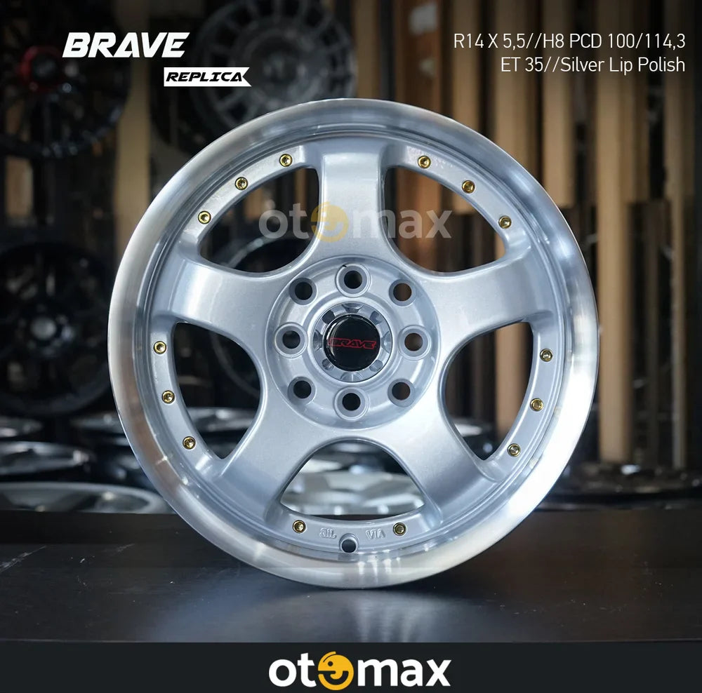 Velg Mobil Brave 50193 Ring 14 Silver Lip Polish – Otomax Store : Jual ...