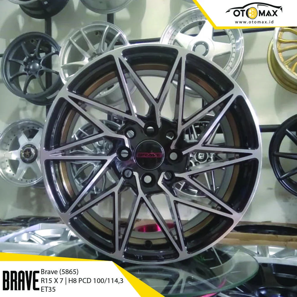 Brave Velg Mobil 5865 Ring 15 Black Full Polish - Desain Elegan & Kuat ...
