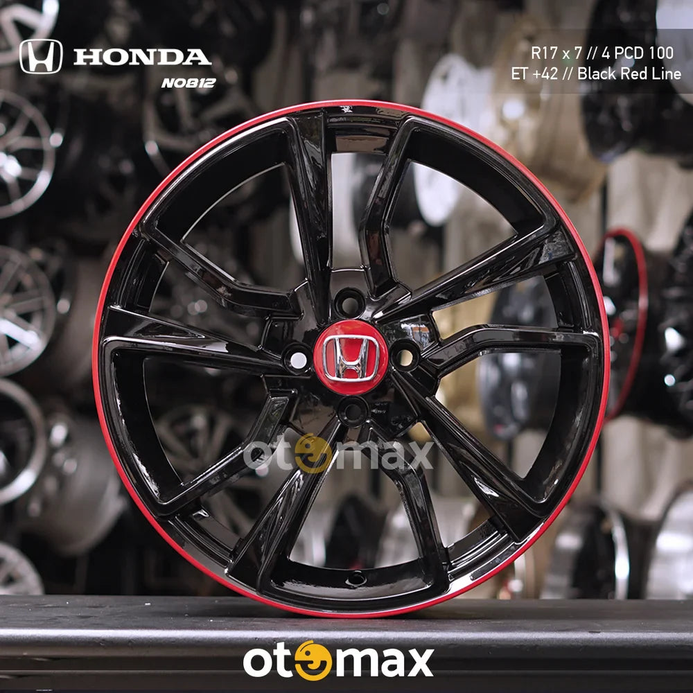 Velg Mobil Honda Civic Type R Ring 17 Black Red Line | Otomax Store ...