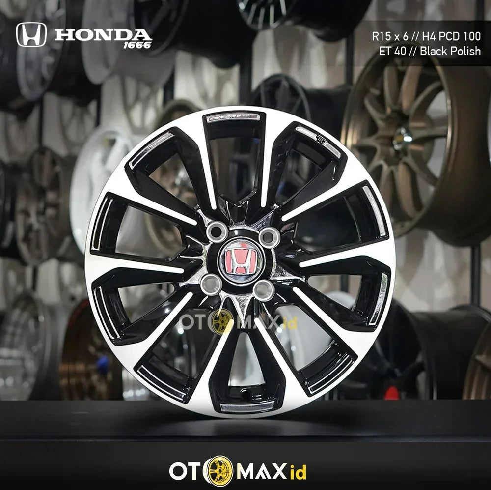 Velg Mobil Honda Jazz 1666 Ring 15 Black Polish | Otomax Store – Otomax ...