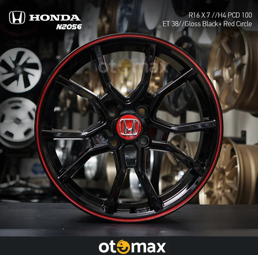 Velg Mobil Honda Type R N2056 Ring 16 Gloss Black Red Line – Otomax ...