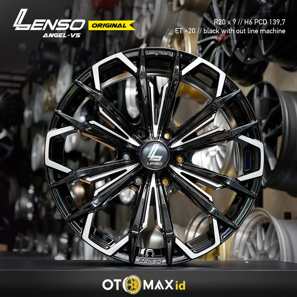 Velg Mobil Lenso Angel V5 Ring 20 Black With Out Line Machine|Otomax Store – Otomax Store : Jual ...
