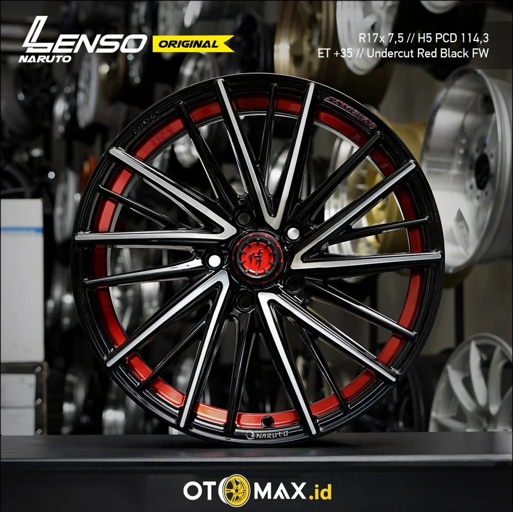 Velg Mobil Lenso Naruto Ring 17 H5 Undercut Red Black FW|Otomax Store – Otomax Store : Jual Velg ...