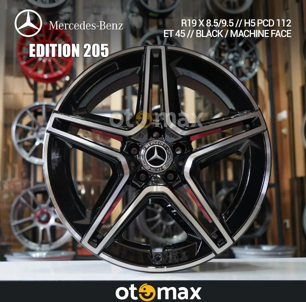 Velg Mobil Mercedes Benz Edition 205 Ring 19 Wajah Mesin Hitam – Otomax ...