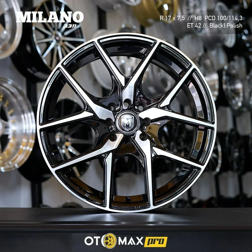 Velg Mobil Milano 3311 Ring 17 Black Polish – Otomax Store : Jual Velg ...
