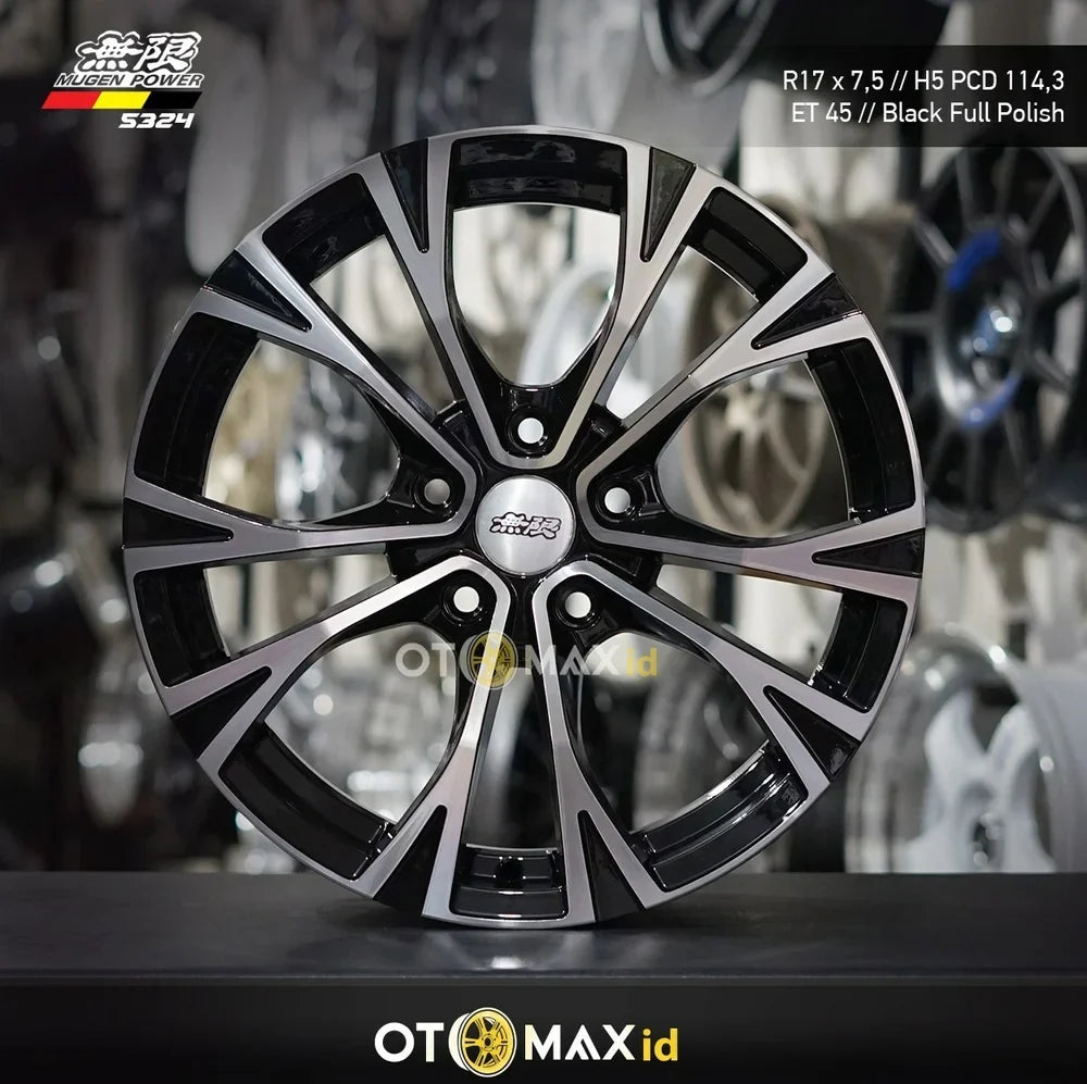 Velg Mobil Ring 17 Black Full Polish Mugen - Kualitas & Performa ...