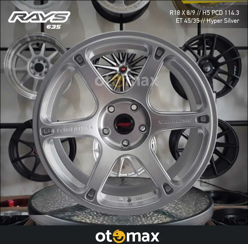 Velg Mobil Berkualitas Rays 635 Ring 18 - Desain Modern Hyper Silver ...